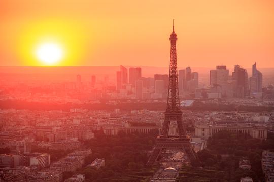sunset eiffel tower